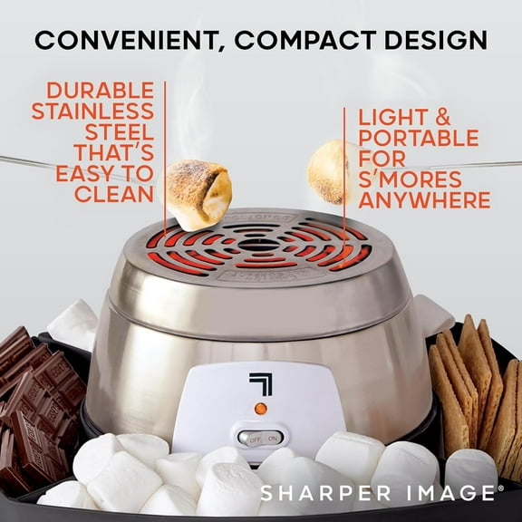 SHARPER IMAGE Electric Tabletop S'mores Maker Machine for Indoors, 6 ...