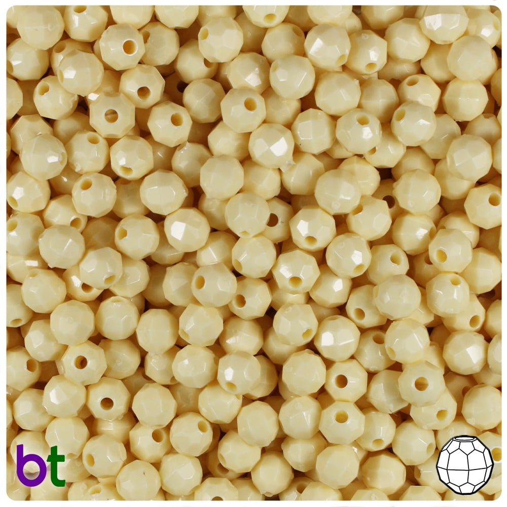 BeadTin Ivory Opaque 6mm Faceted Round Craft Beads (600pcs) - Walmart.com