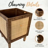 Autumn Alley Rustic Boho Large Planter - Rattan Cane Planter BoxeS Set ...