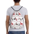 Drawstring Backpack - Simple Elk Deer Christmas Tree Splash Proof Small ...