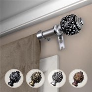 Tulip 1" Curtain Rod 120-170 inch - Satin Nickel - Walmart.com