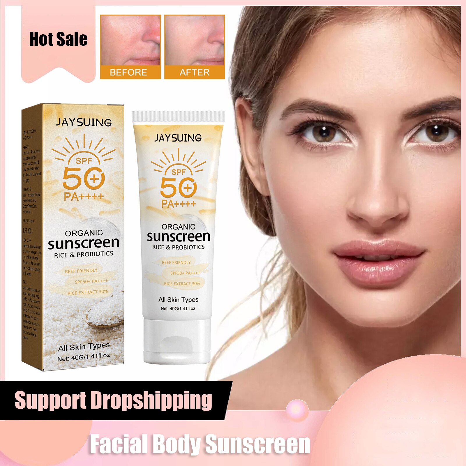 Protector solar para el cuerpo Facial, crema blanqueadora Spf50 con ...