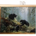 Black Bear Small Cabinet Curtains 10"W x 11"L, Forest Animal Wilderness ...