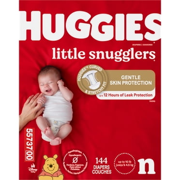 Huggies Size 3 Little Snugglers Baby Diapers, Hypoallergenic, Leak ...