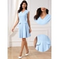 DARING DIVA Women's Sleeveless V Neck Elegant Work Office A-Line Mini ...
