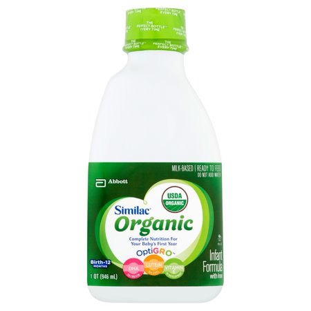 Similac Organic Infant Formula with Iron, Ready to Feed, 1 qt (Pack of ...