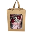 Brown Paper Gift Bags 1 Count (Pack of 12) with Transparent Window and ...