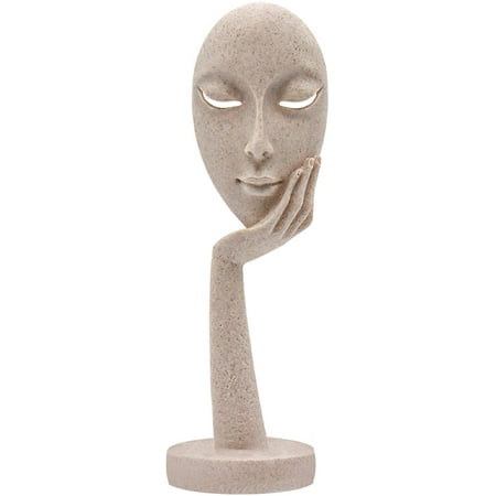 Modern and Simple Woman Face Statues Thinker Lady Sculpture Figure ...