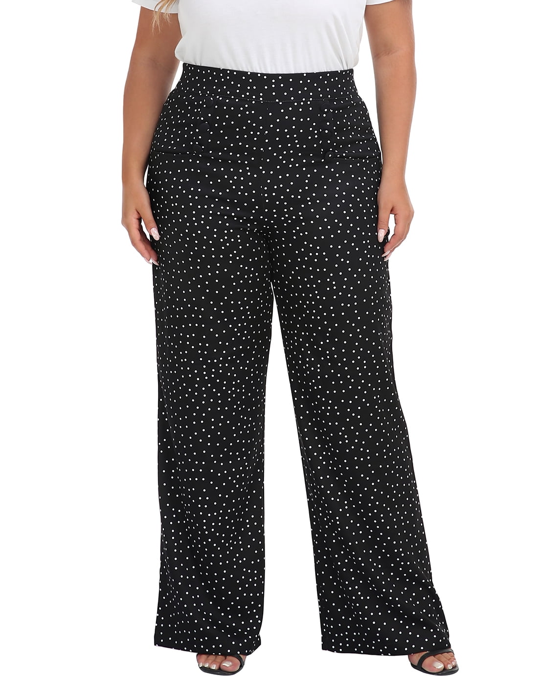 HDE Womens High Waisted Dress Pants Long Wide Leg Palazzo Trouser Tall ...