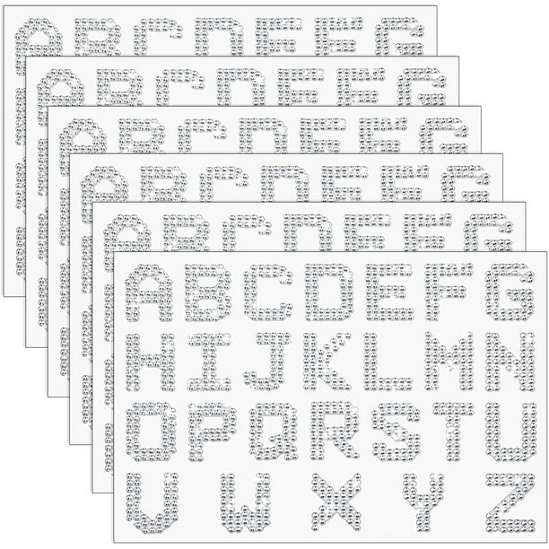 8 Sheets Rhinestone Alphabet Letter Stickers Self-Adhesive Glitter ...