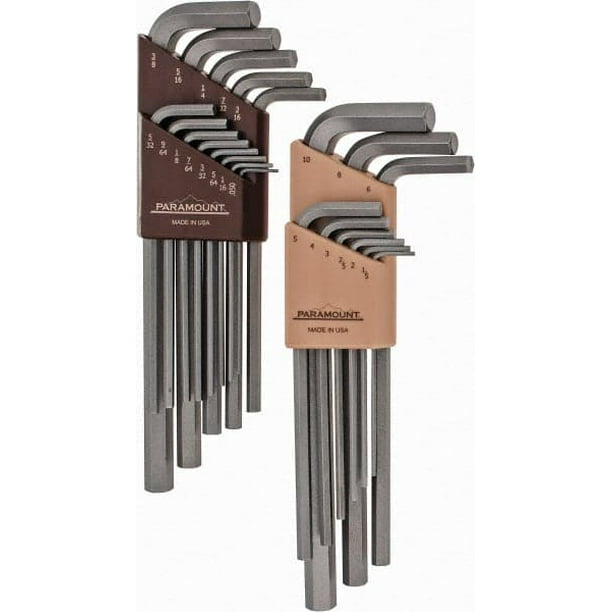 Paramount Inch & Metric Steel 22 Piece Hex Key Set with L Handles ...