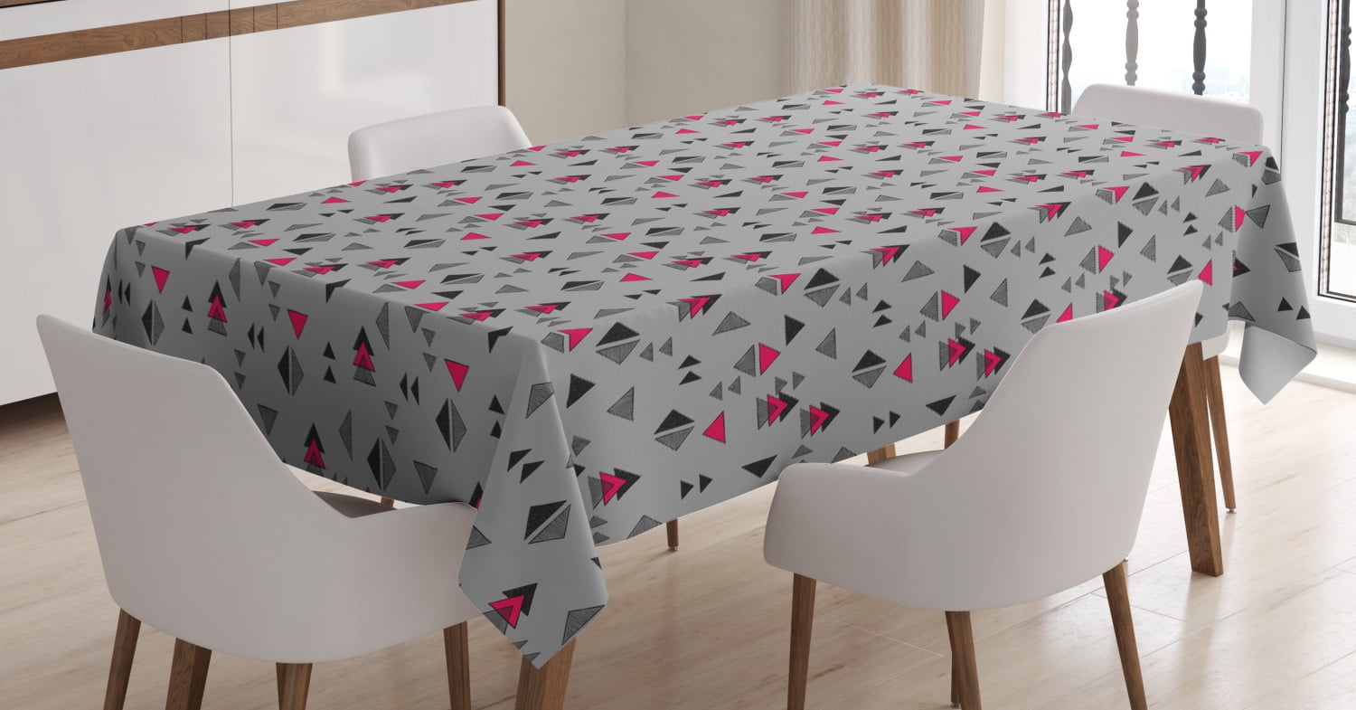 Ambesonne Abstract Triangle Tablecloth Rectangular Table Cover, Pastel ...