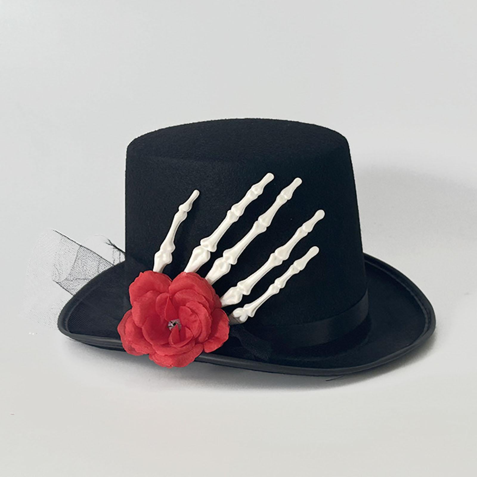 Click here for Beloving Halloween Top Hat Adults Black Skeleton T... prices