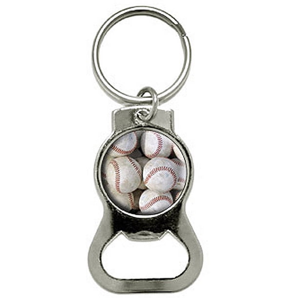 Baseballs Baseball Balls Bottle Cap Opener Keychain Key Ring - Walmart.com