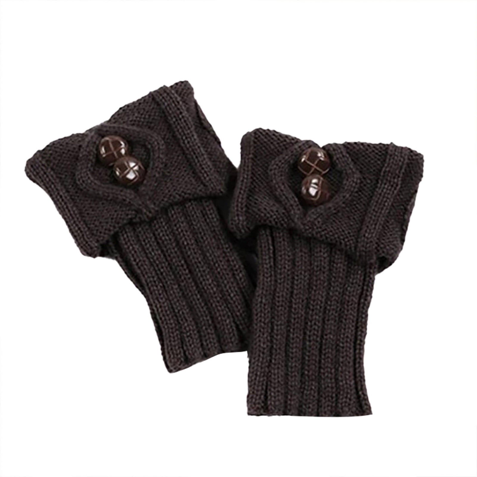 KBKYBUYZ Women's Button Socks Boot Accessories Short Leg Warmers Knit ...