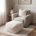 Teddy Ottoman, Bouclé-Inspired Fabric, Modern Cube Design, Ottoman Foot ...