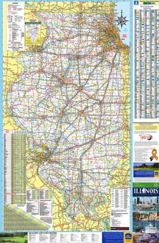 48x72 Illinois State Official Executive Laminated Wall Map - Walmart.com