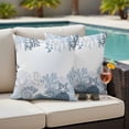 2 Pack Outdoor Waterproof Throw Pillow Covers,Vintage Blue Shells ...