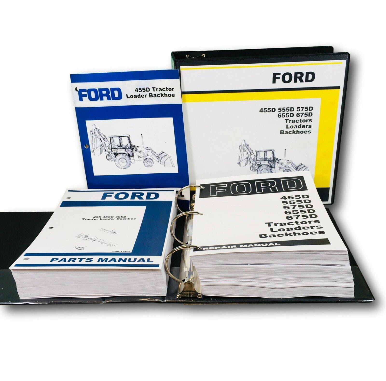 Ford 455D Tractor Loader Backhoe Service Parts Operators Manual Shop ...