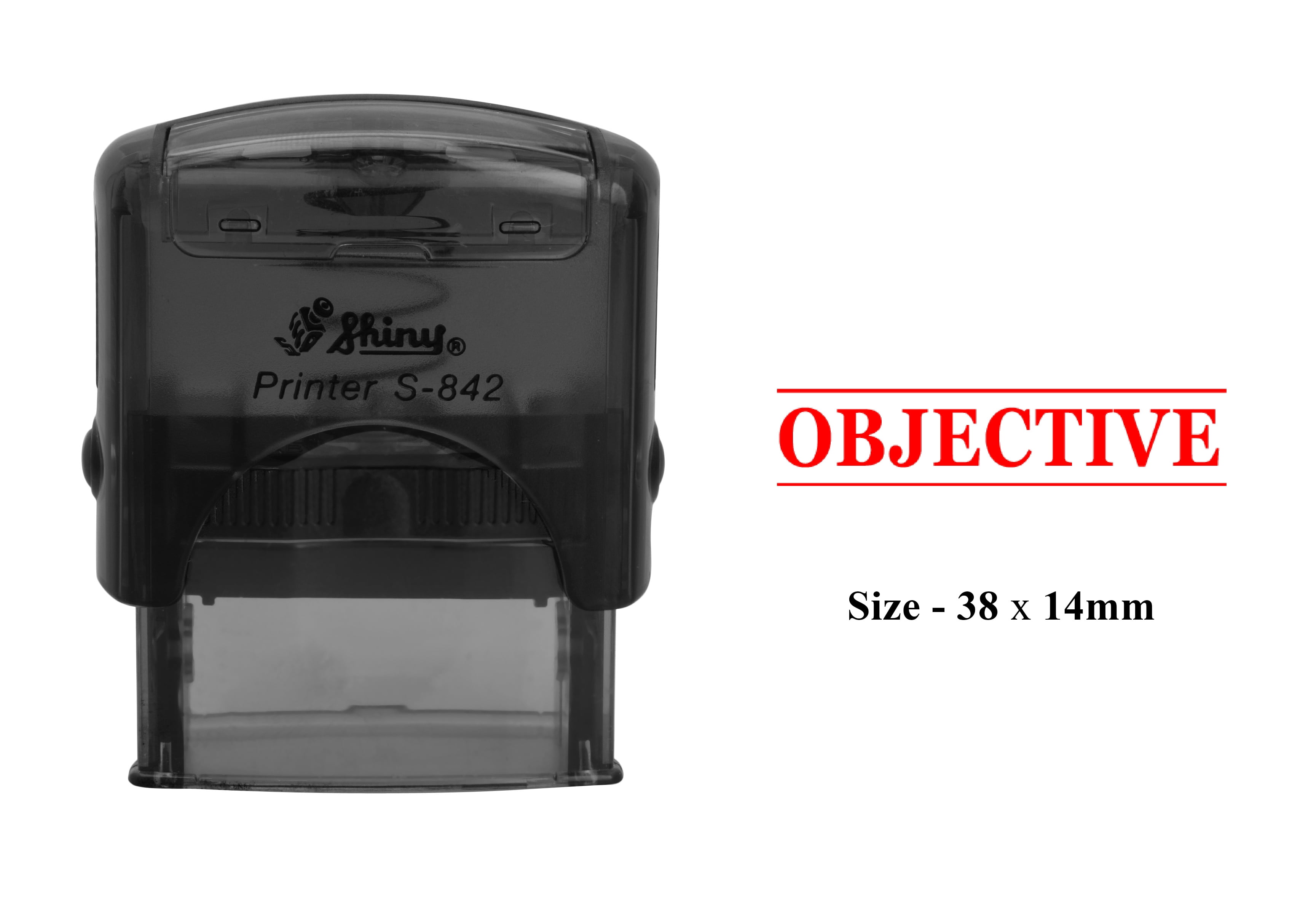 Objective Self Inking Rubber Stamp Custom Shiny S-842 Office Stationary ...