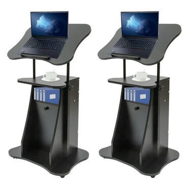 Pyle Portable Adjustable Lectern Presentation Podium Stand with Laptop ...