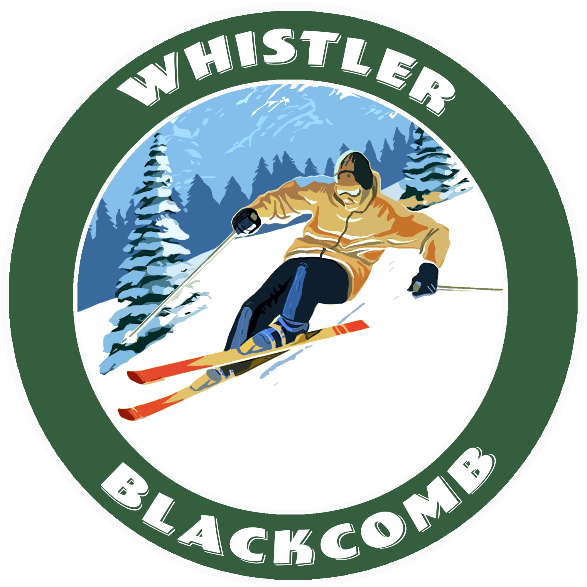 Whistler Blackcomb, British Columbia Skier Decorative Car Truck Decal ...