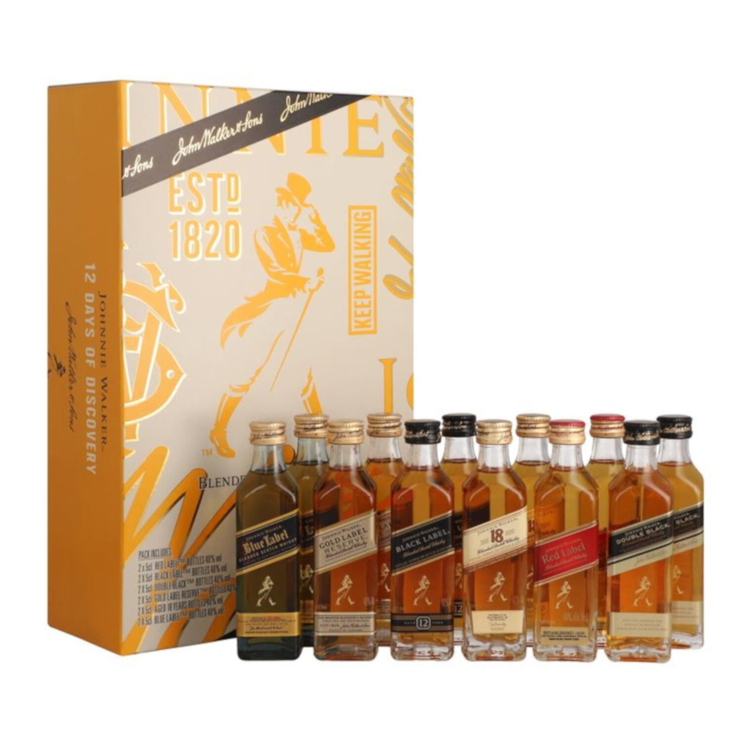 Pack de 12 Whisky Johnnie Walker 12 Days Discovery 12x 50 ml | Walmart ...