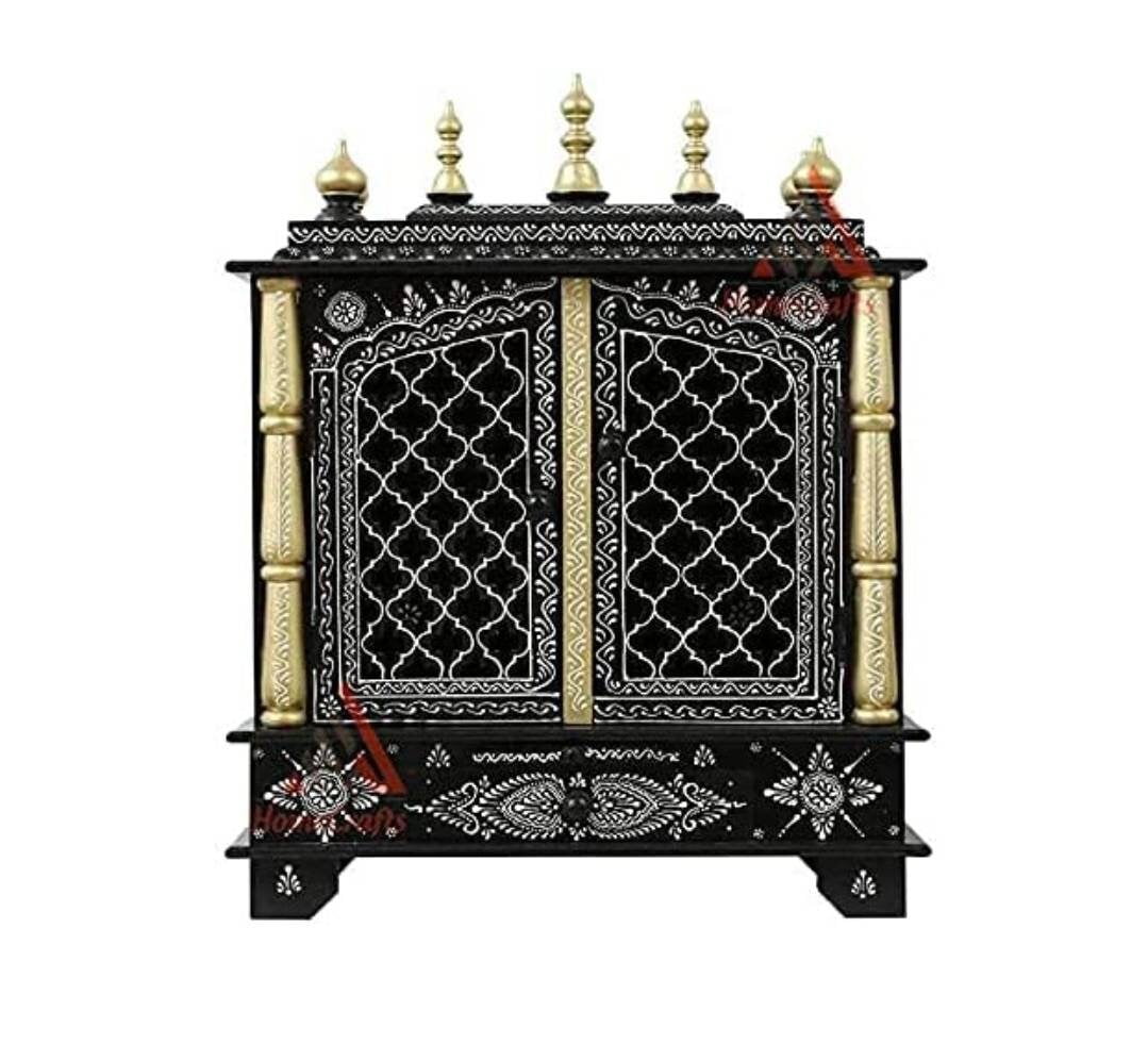 Wooden Temple For Home And Office / Mandir With LED Lights / Wall ...