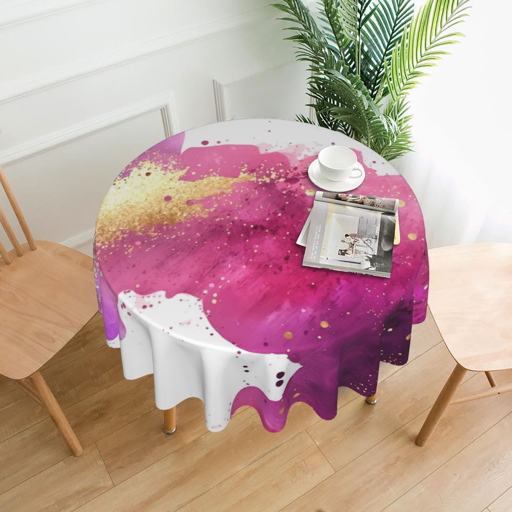 ZICANCN Round Table Cloths 60 Inch, Purple Marble Abstract Pastel Table ...