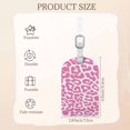 1PC Pink Leopard Print Luggage Tag, Double-Sided Printed Microfiber PU ...