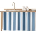 Blue Striped Cabinet Curtains 28" W x 51" L Vertical Stripe Modern ...