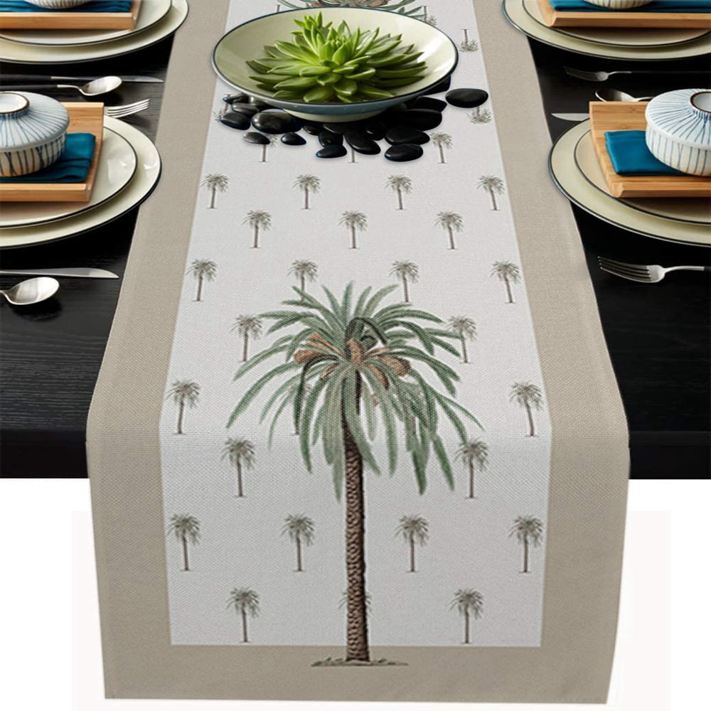 Tropical Table Runners Palm Tree Summer Table Runner for Family Dinner ...