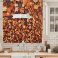 3 Pieces Swag Kitchen Curtains Set, Maple Leaf Autumn Valance Swag ...