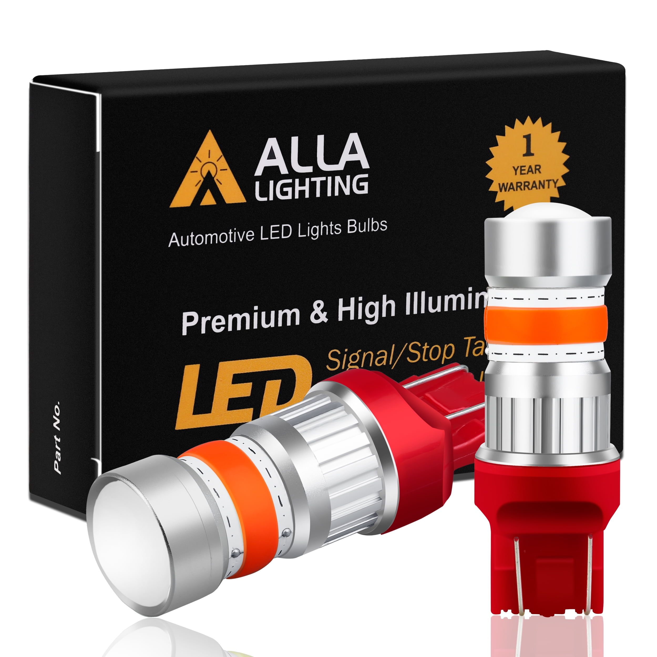 Alla Lighting 2800lm T20 7440 7443 LED Bulbs Turn Signal, Brake Stop ...