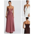 2026 Strapless Pleated High-Slit Draped Gown Long Dress with Goddess ...