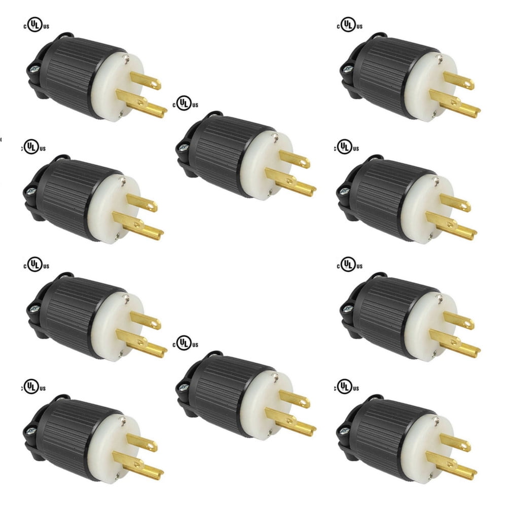 NEMA 5-15P 15A 125V Straight Blade Male Replacement Plug Heavy Duty ...