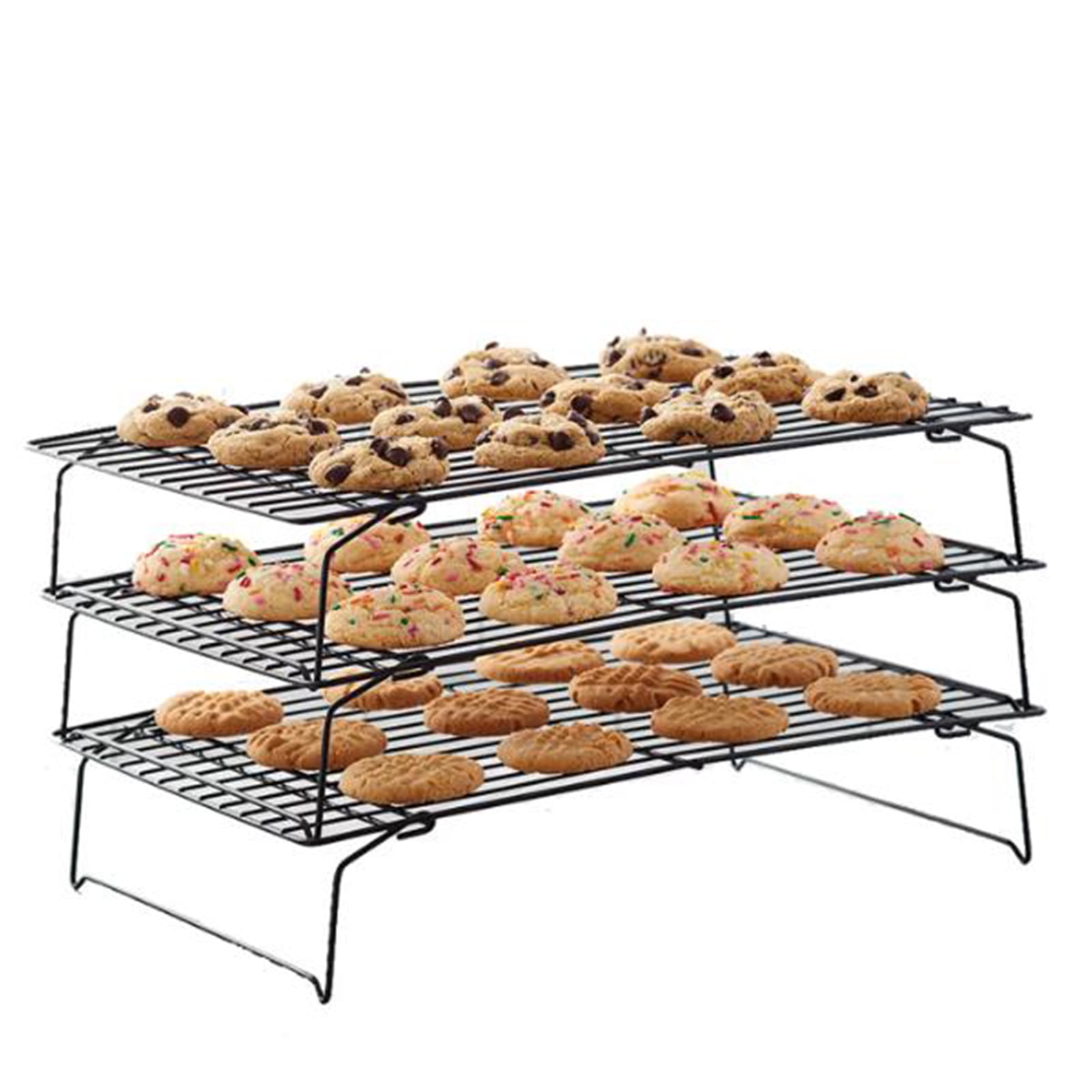 PinkSheep 3 Tier Cooling Racks for Baking Cookie, Stackable Stainless Steel Baking Rack Shelf ...