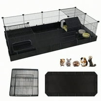 41 Panels Pet Playpen Small Animal Playpen With 2 Doors CC Cage For ...