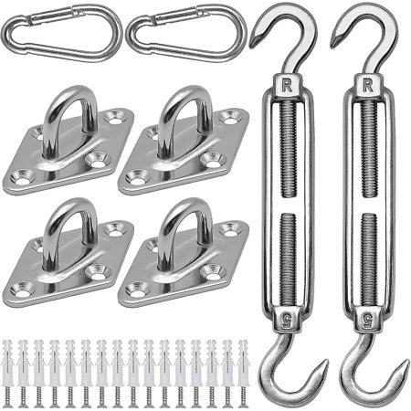 40 Pcs Shade Sail Fixing Kit Rectangular Or Square Garden Canopy Fixing ...