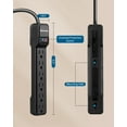 DEWENWILS 6-Outlet Surge Protector, 15ft Power Strip, Flat Plug, 500J ...