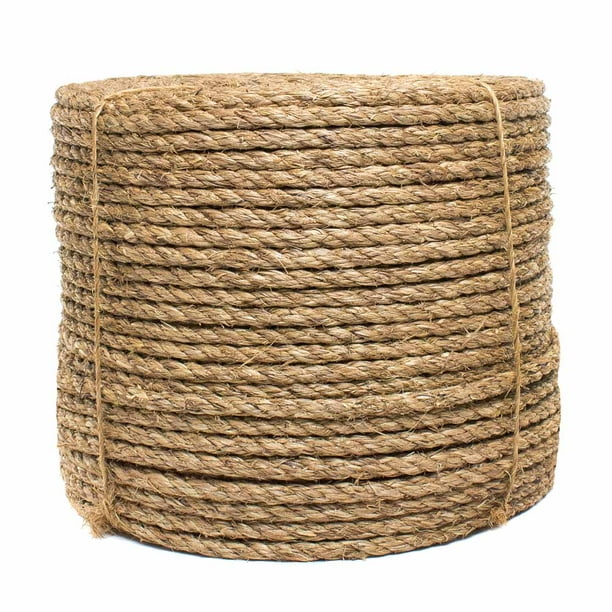 100 Ft Coil - Golberg 1/2" Natural Fiber 3 Strand Heavy Duty Hemp ...