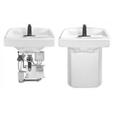 Lavatory Shield, PVC, White, 20 in H x 16 in W x 6-10 in D, 3/32 in ...