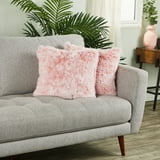Blush Pink Faux Fur Throw Pillow Covers, Fuzzy Home Decor (18 x 18 ...