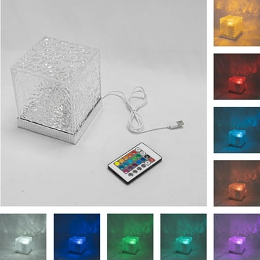 Water Ripple Dynamic Crystal Projection Lamp, 12 Colors Rotating Wave ...