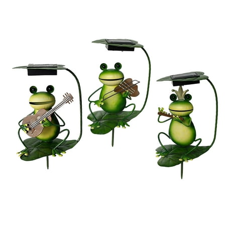 Solar Garden Stake Lights Outdoor Frog Path LED Lamp Pathway Lighting ...