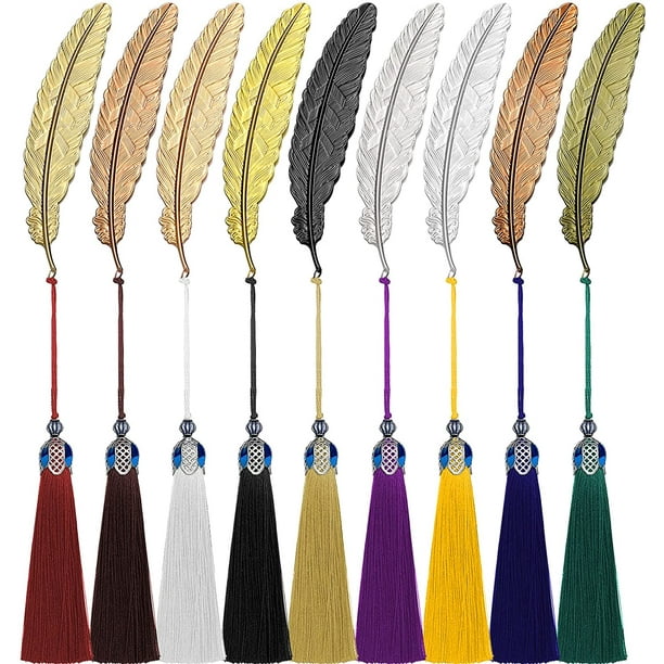 18 Pieces Metal Feather Bookmark Vintage Feather Book Markers Feather ...