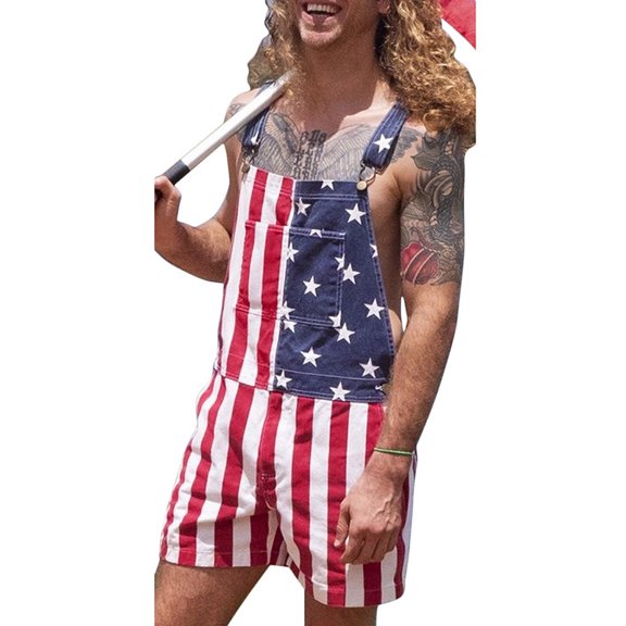 American Flag Overalls Men