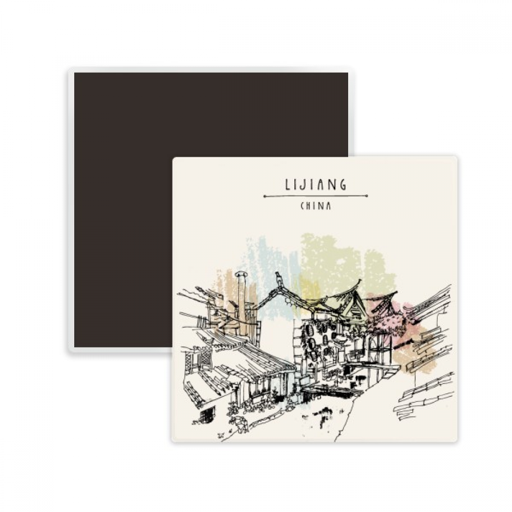 Temple Natural Scene Li jiang China Square Ceracs Fridge Magnet ...