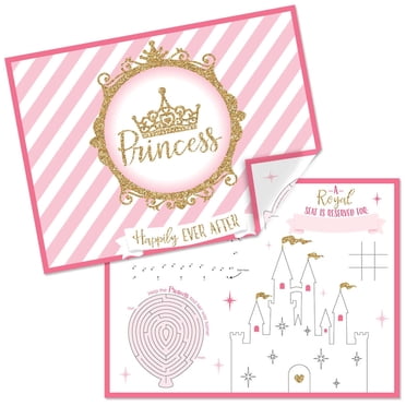 Disney Princess Kids Character Table Placemat Set - 12 Pink Paper ...