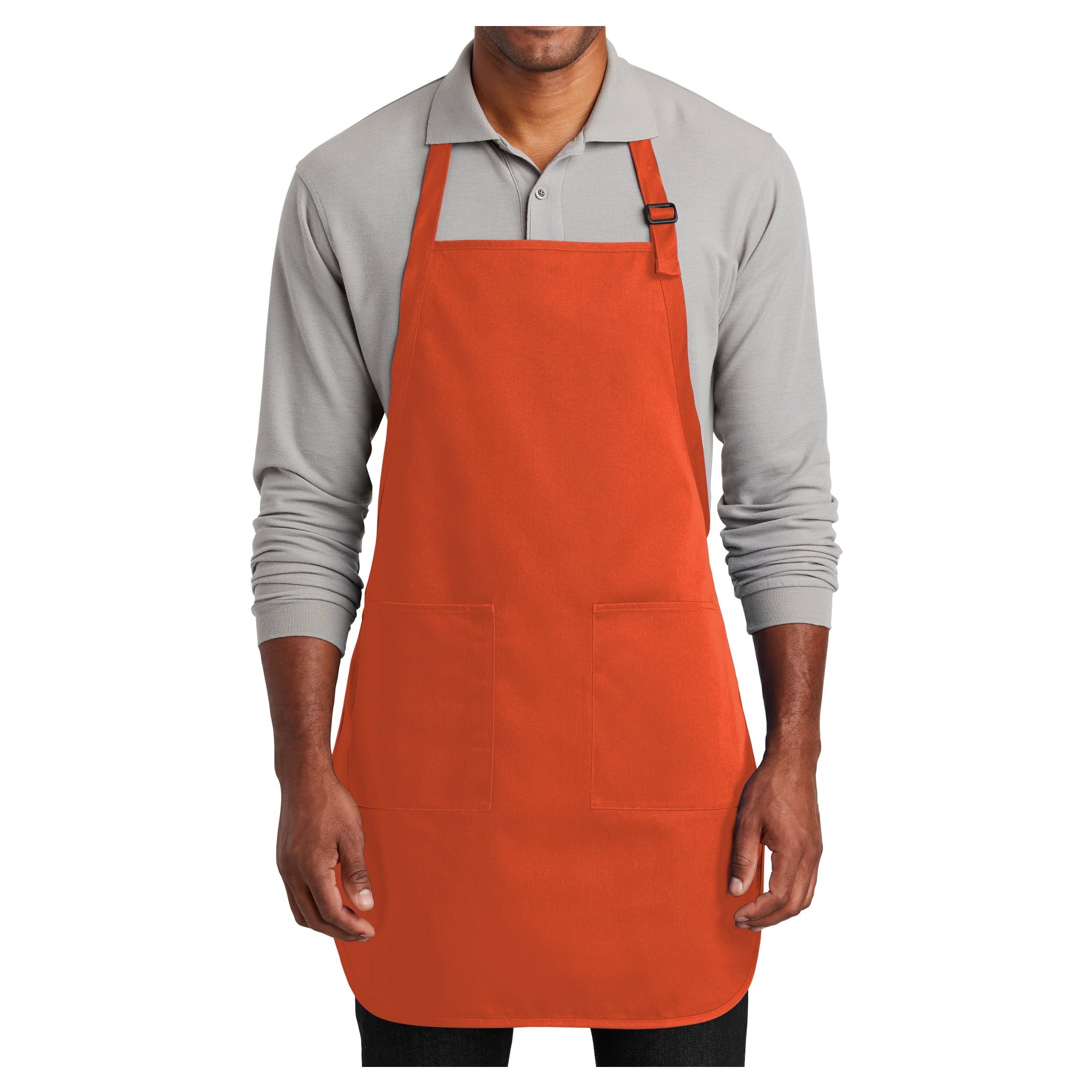 Mafoose Adult Mens Full-Length Two-Pocket Bib Apron Orange - Walmart.com